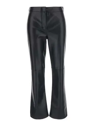 Max Mara Ublime' Eco-leather Flared Leg Trousers - Black