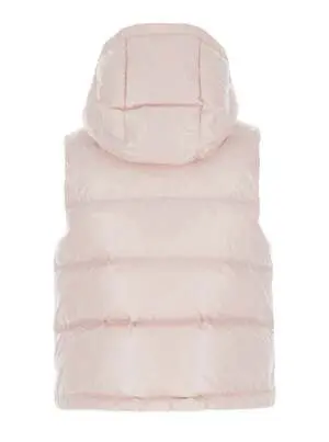 Moncler Padded Vest With Removable Hood And Logo Patch - Multicolor