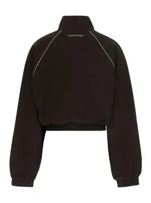Balenciaga Cropped Cotton Sweatshirt With Logo Detail - Multicolor