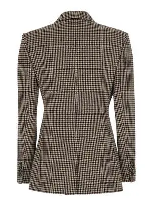 Max Mara Wool Blend Houndstooth Double-breasted Jacket - Multicolor