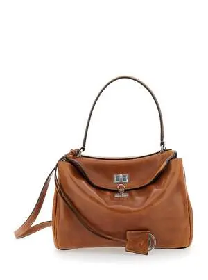 Balenciaga Rodeo' Handbag With Adjustable And Removable Shoulder Strap And Turn-lock Closure In Leather - Brown