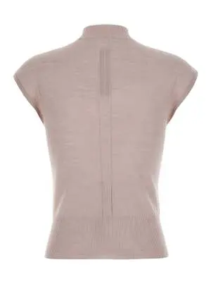 Rick Owens Wool Turtleneck Top With Short Sleeves - Multicolor