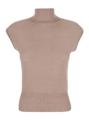 RICK OWENS RICK OWENS Wool Turtleneck Top With Short Sleeves
