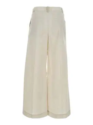 Brunello Cucinelli Wide Leg Pleated Trousers