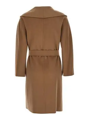 Max Mara Wool Coat With Belt - Cream