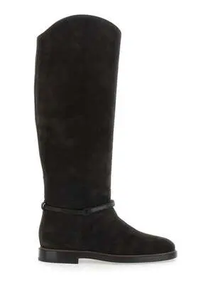 Brunello Cucinelli Suede Boots With Monile Detail - Multicolor
