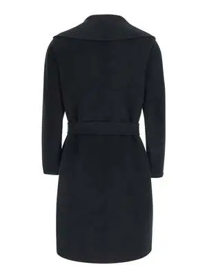 Max Mara Wool Belted Coat - Black