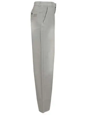 Miu Miu Long Wide-leg Cotton Trousers - Gray
