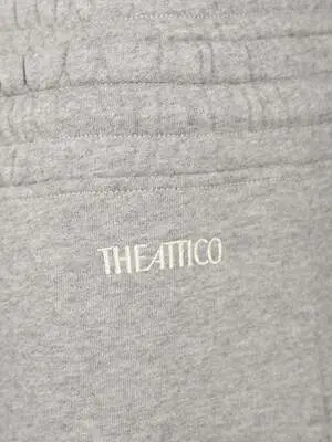Attico Cotton Jersey Long Jogger Trousers With Cutout Detail - Gray
