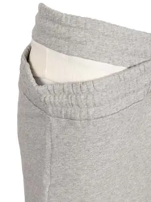 Attico Cotton Jersey Long Jogger Trousers With Cutout Detail - Gray