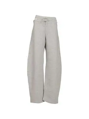 Attico Cotton Jersey Long Jogger Trousers With Cutout Detail - Gray