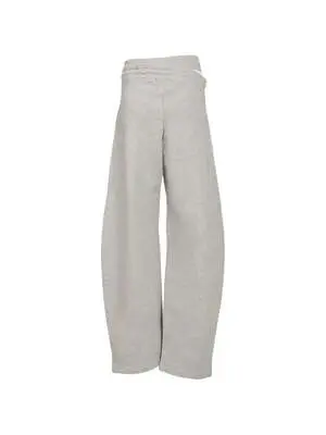 Attico Cotton Jersey Long Jogger Trousers With Cutout Detail - Gray