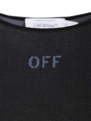 Off-White Sleeveless Racing Top - Black