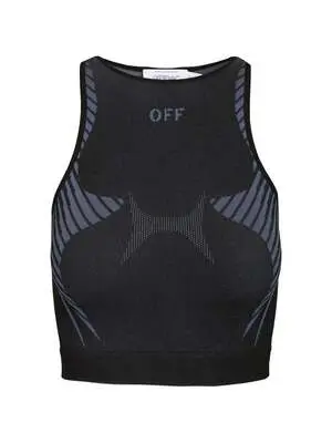 Off-White Sleeveless Racing Top - Black