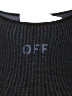 Off-White Sleeveless Racing Top - Black