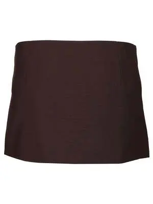 Miu Miu Kid Mohair Sporty Mini Skirt - Brown