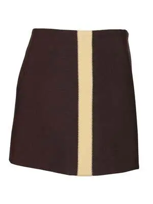 Miu Miu Kid Mohair Sporty Mini Skirt - Brown