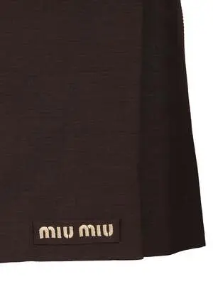 Miu Miu Kid Mohair Sporty Mini Skirt - Brown