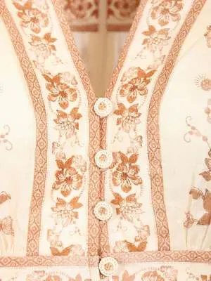 Zimmermann Indra Plunge Midi Dress - Multicolor