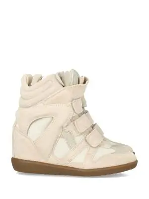 Isabel Marant Étoile Isabel Marant Bekett Suede And Leather Wedge Sneakers White