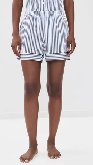 PETITE PLUME French Ticking Shorts Pajama Set