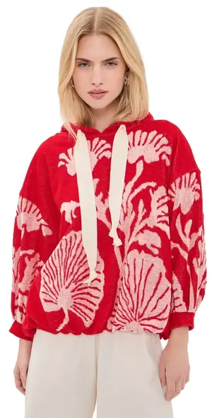 Free People Shell Baby Hoodie - Cherry Combo