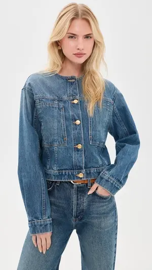 Ulla Johnson The Briar Collarless Denim Jacket