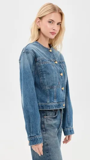 Ulla Johnson The Briar Collarless Denim Jacket