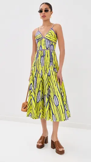 Stella Jean A-line Godet Dress