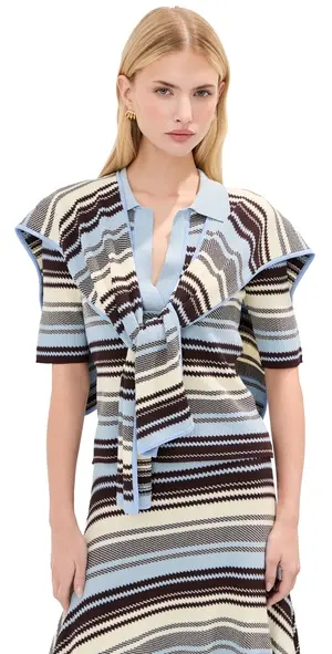 Monse Striped Jacquard Scarf Top