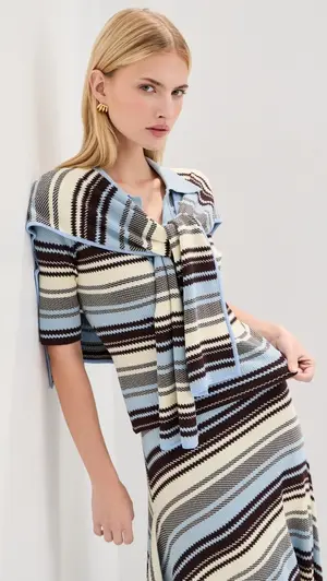 Monse Striped Jacquard Scarf Top