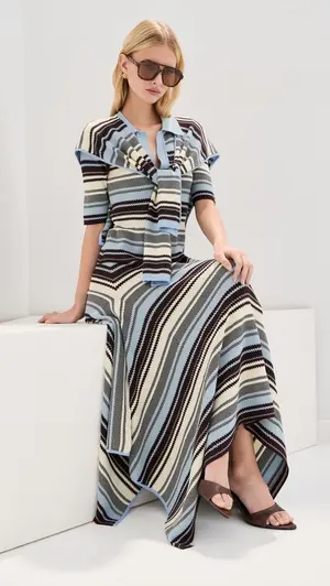 Monse Striped Jacquard Scarf Top