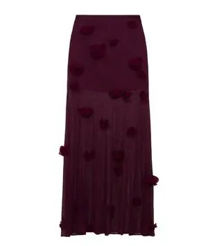 Simkhai Cora Floral Appliqué Midi Skirt - Fig