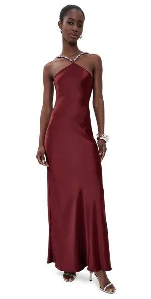 Staud Cadence Dress Halterneck Maxi - Pinot