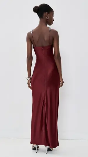 Staud Cadence Dress Halterneck Maxi - Pinot