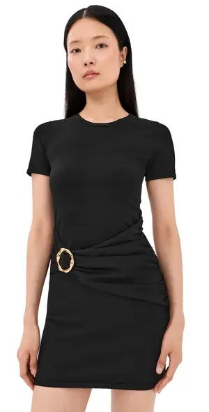 Simkhai Leni Short Sleeve Draped Mini Dress