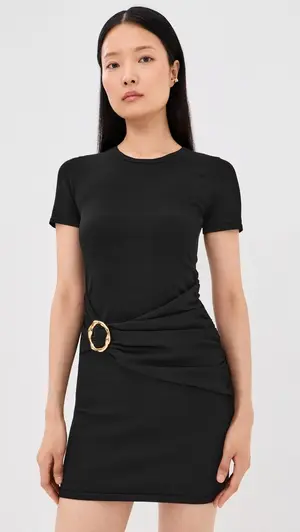 Simkhai Leni Short Sleeve Draped Mini Dress