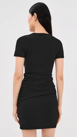 Simkhai Leni Short Sleeve Draped Mini Dress