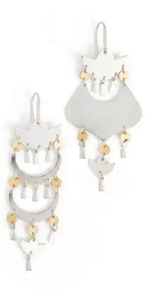 Isabel Marant Étoile Asymmetric Geometric Drop Earrings - Silver/dore