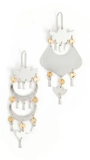 Isabel Marant Étoile Asymmetric Geometric Drop Earrings - Silver/dore