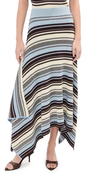 Monse Striped Jacquard Skirt - Blue Multi