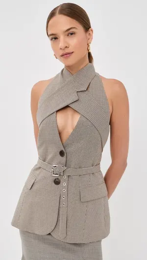 Monse Cross Lapel Vest Jacket