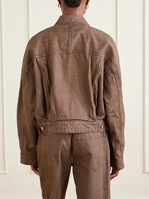 Ossou Sway" Cropped Denim Jacket