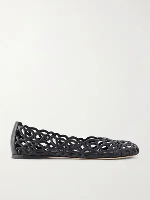 Loewe Petal Anagram Ballet Flats - Black