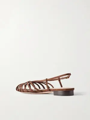 LOEFFLER RANDALL Devon Moiré Slingback Flats - Brown