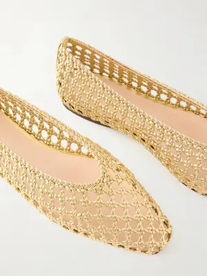 LOEFFLER RANDALL Emery Woven Metallic Leather Ballet Flats