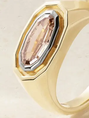 LUCY DELIUS Insignia 18-karat Oval Champagne Diamond Ring