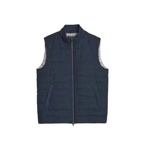 Herno Linen Down Gilet - Blue