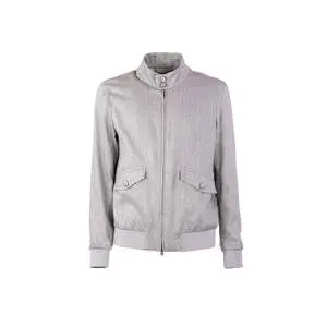 Herno Linen Bomber Jacket - Gray