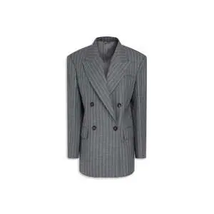 Brunello Cucinelli Pinstriped Wool Blazer - Gray